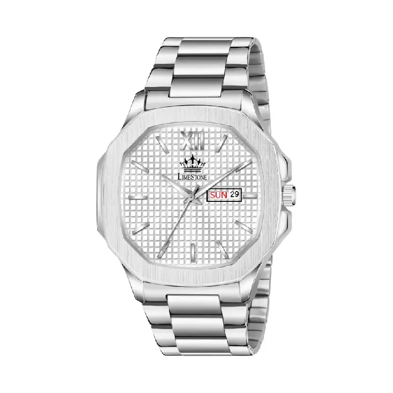 Limestone LS3239 OTUS Silver Dial Analog Watch - Quartz Mechanism - Day ...